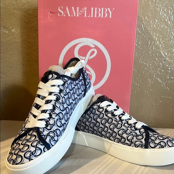 Sam & Libby | Shoes | Sam Libby Navy And White Sneakers With Bold ...